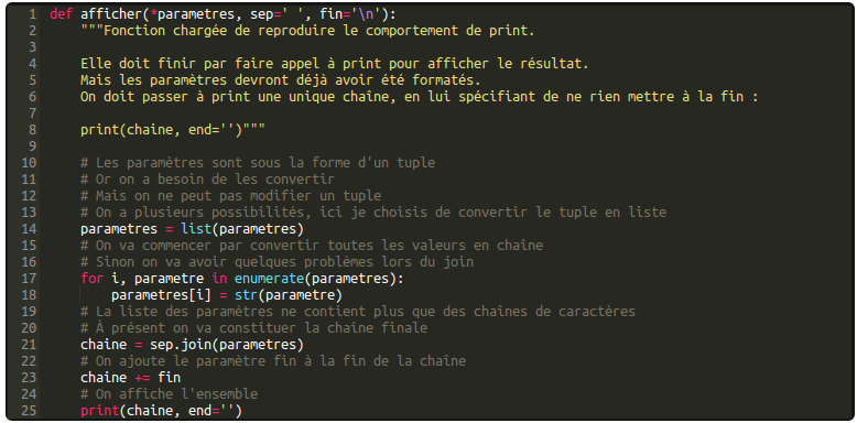 [Résolu] Python : exercice fonction ''afficher'' - incompréhension correction par Sylvie_C ...